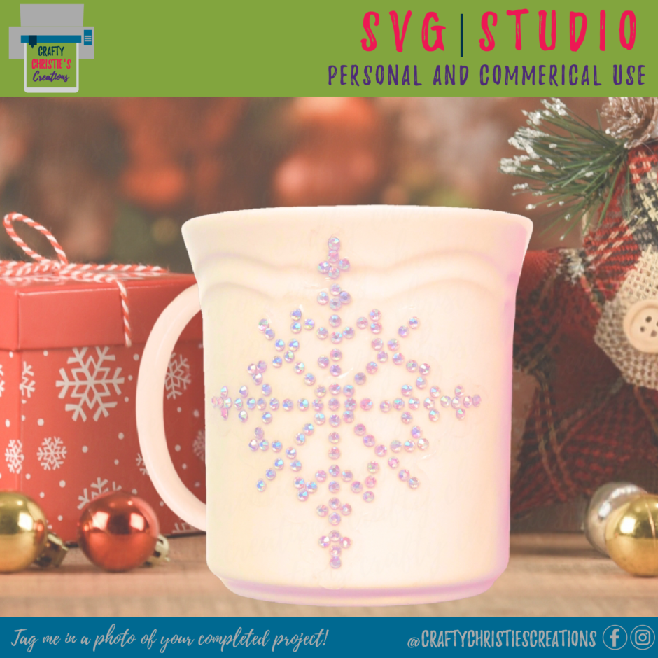 Snowflake Rhinestone Template - Crafty Christie’s Creations